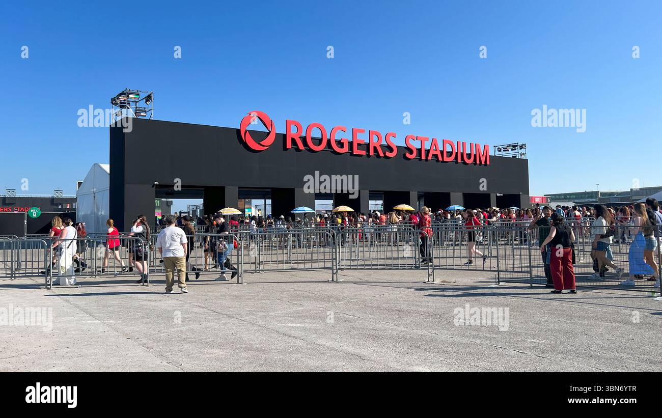 Toronto, Canada - June 29, 2025: Fans eagerly gather outside Rogers ...