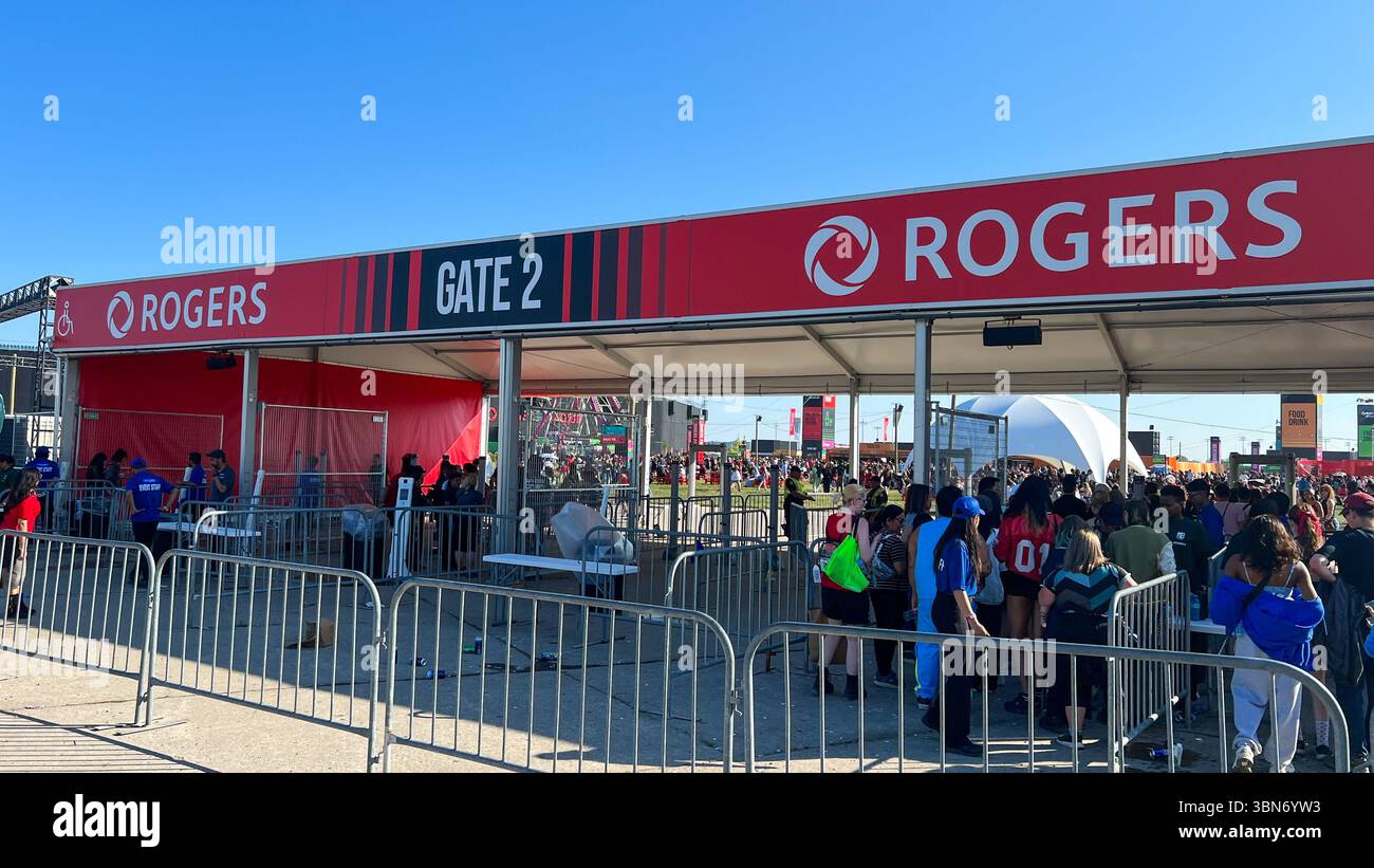 Toronto, Canada - June 29, 2025: Fans are gathered at Gate 2 of Rogers ...