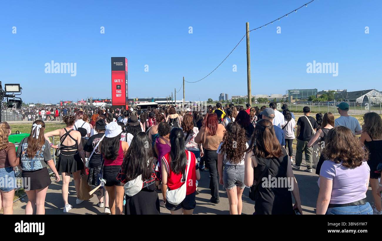 Toronto, Canada - June 29, 2025: Crowd of enthusiastic fans entering ...