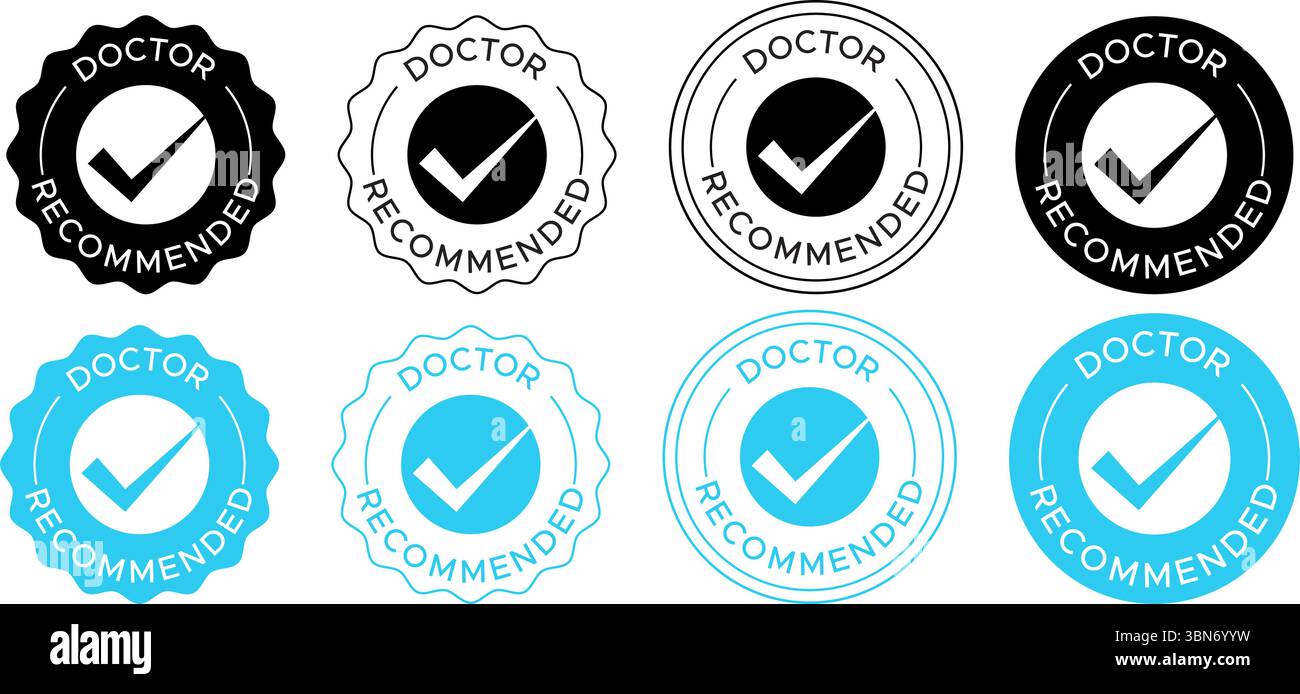 Doctor Recommended vector badge Stock Vector Image & Art - Alamy