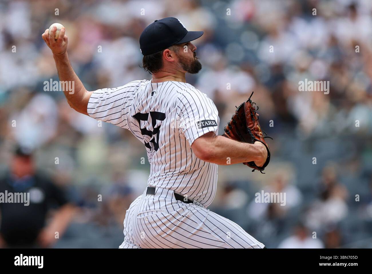 BRONX, NY - JUNE 19: New York Yankees pitcher Carlos Rodón (55) pitches ...