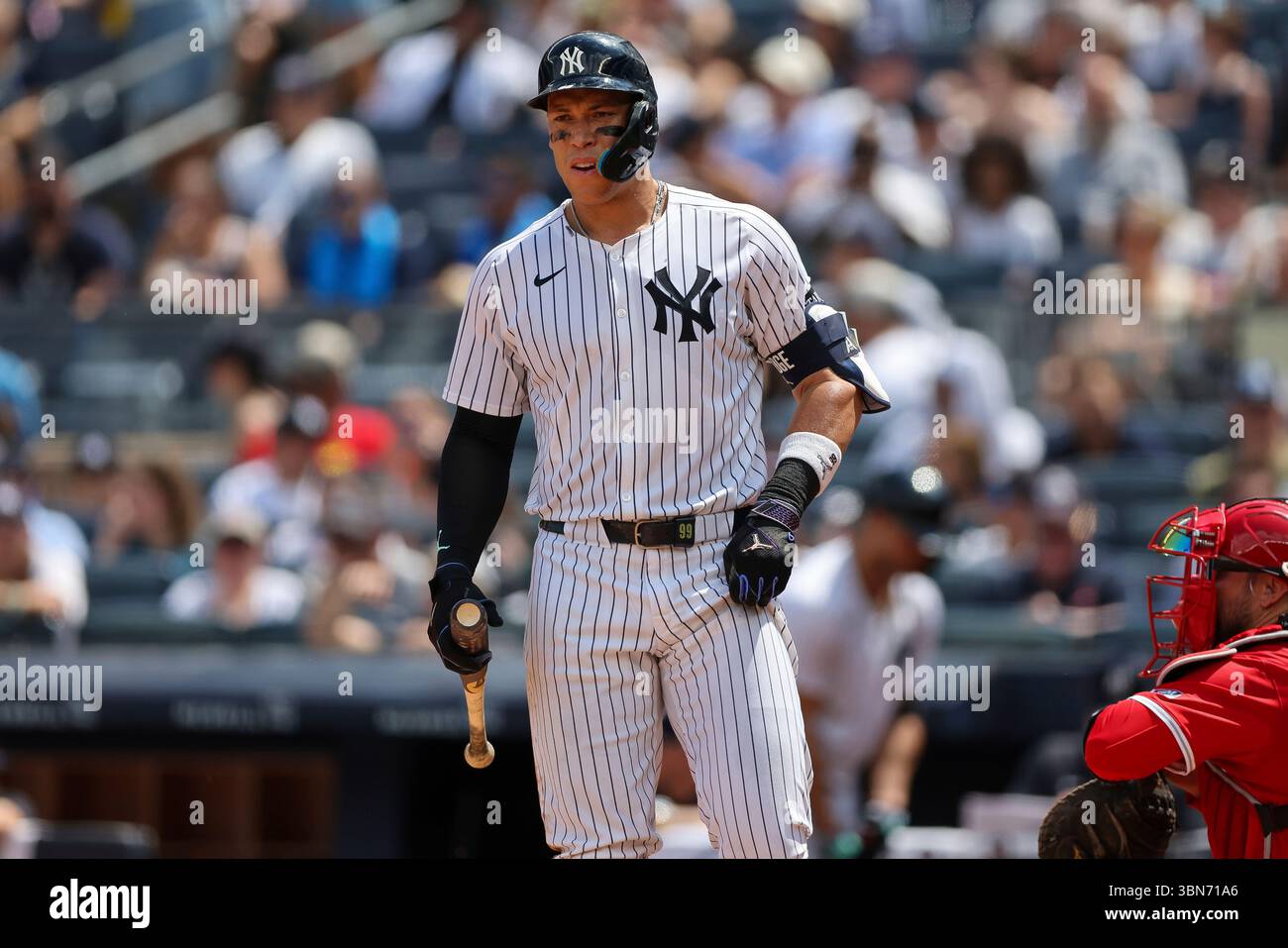 BRONX, NY - JUNE 19: New York Yankees outfielder Aaron Judge (99) walks ...