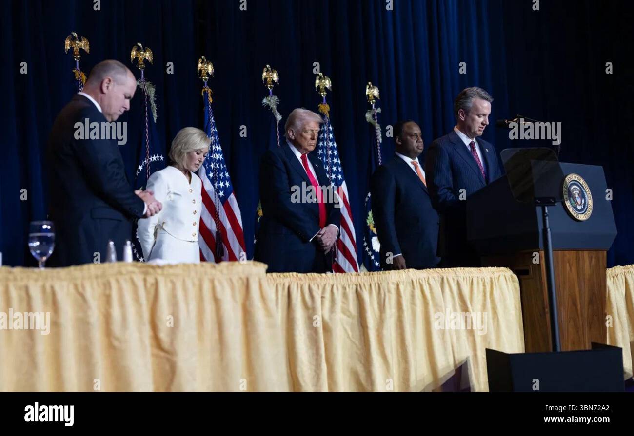 Donald Trump attends the National Prayer Breakfast at the United States ...