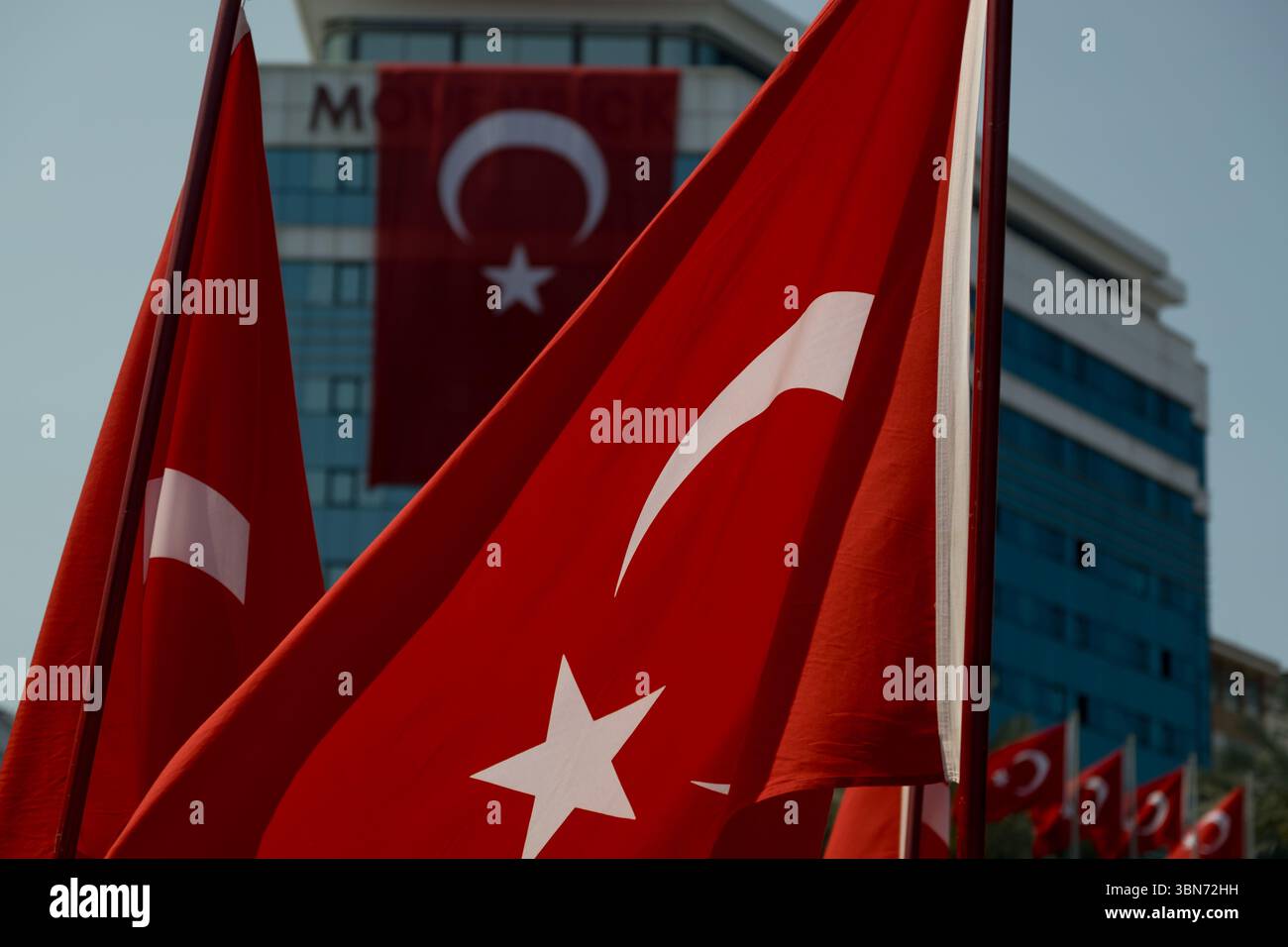 Large turkish flag background fluttering hi-res stock photography and ...