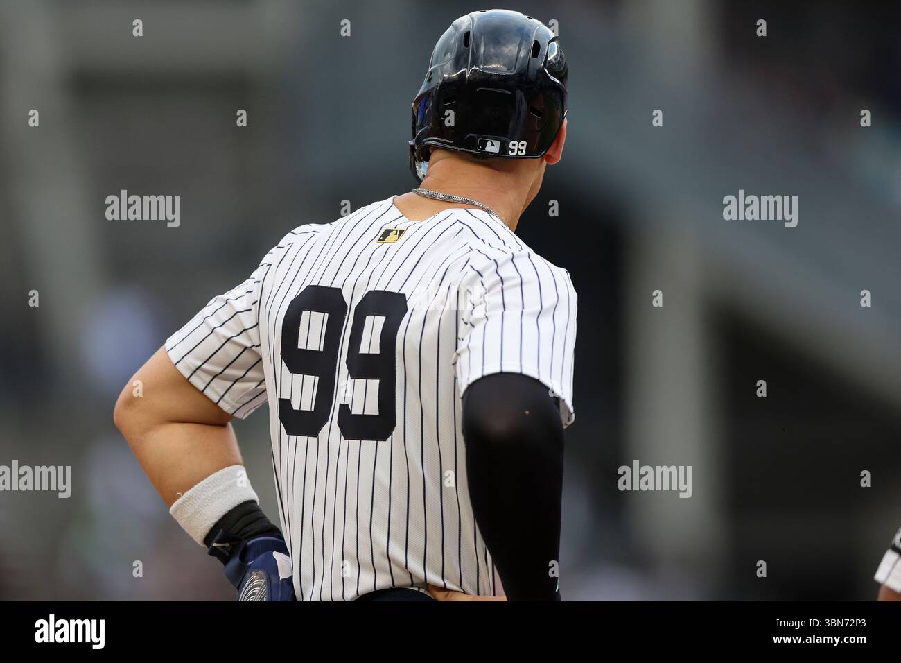 BRONX, NY - JUNE 19: New York Yankees outfielder Aaron Judge (99) looks ...