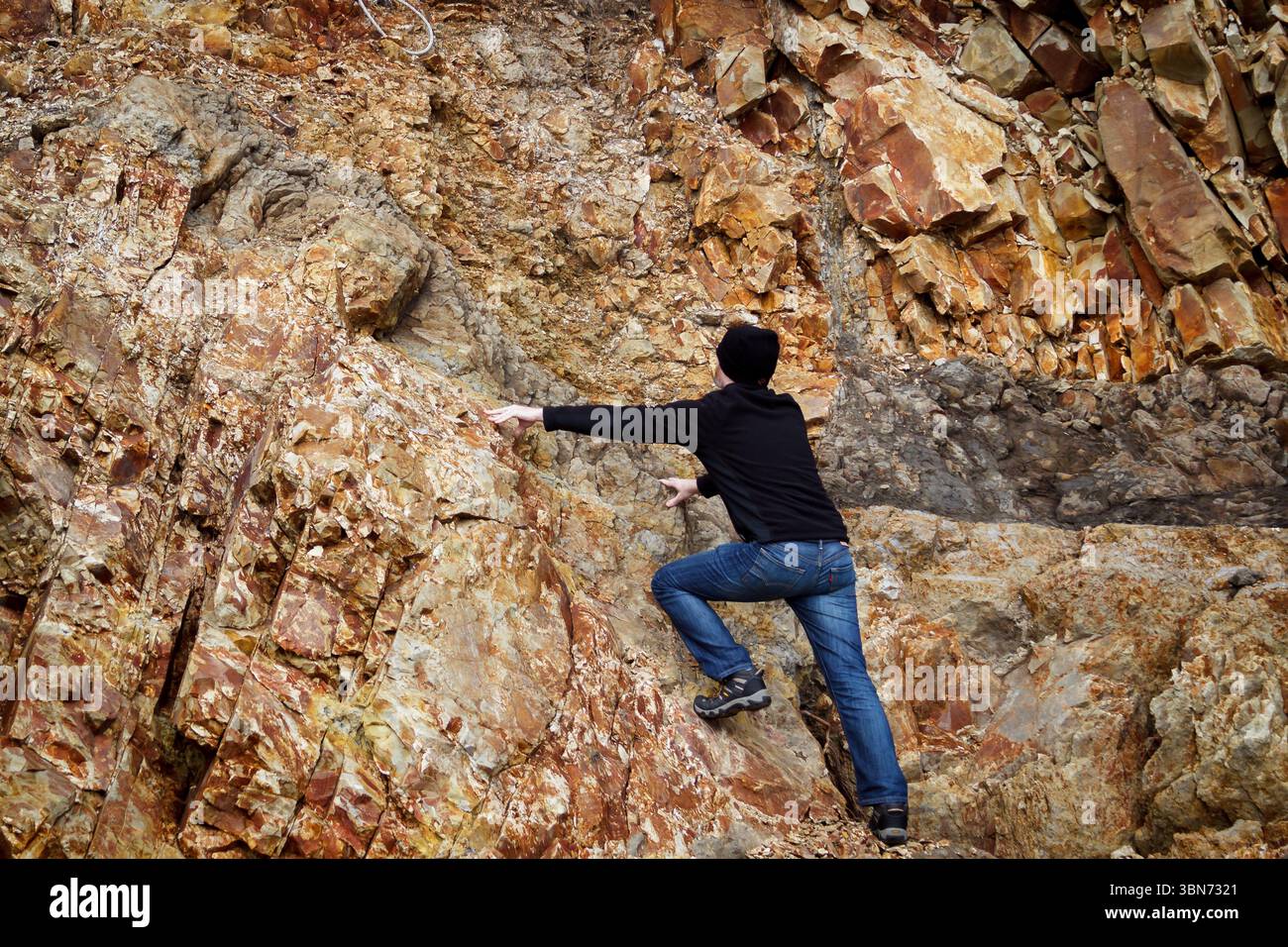 Devil's Punch Bowl, Oregon, USA - Februrary 27th 2017: A person in a ...