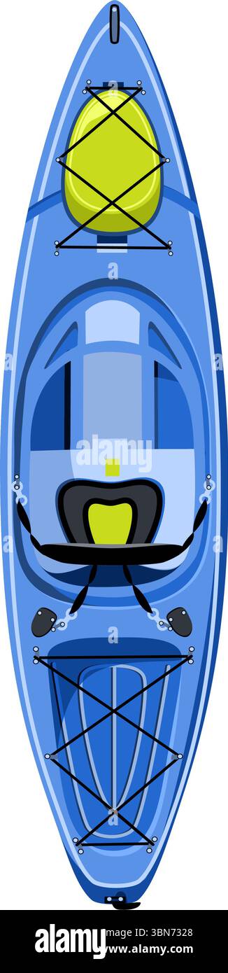 Kayak boat single sit-in in flat technique vector illustration Stock ...