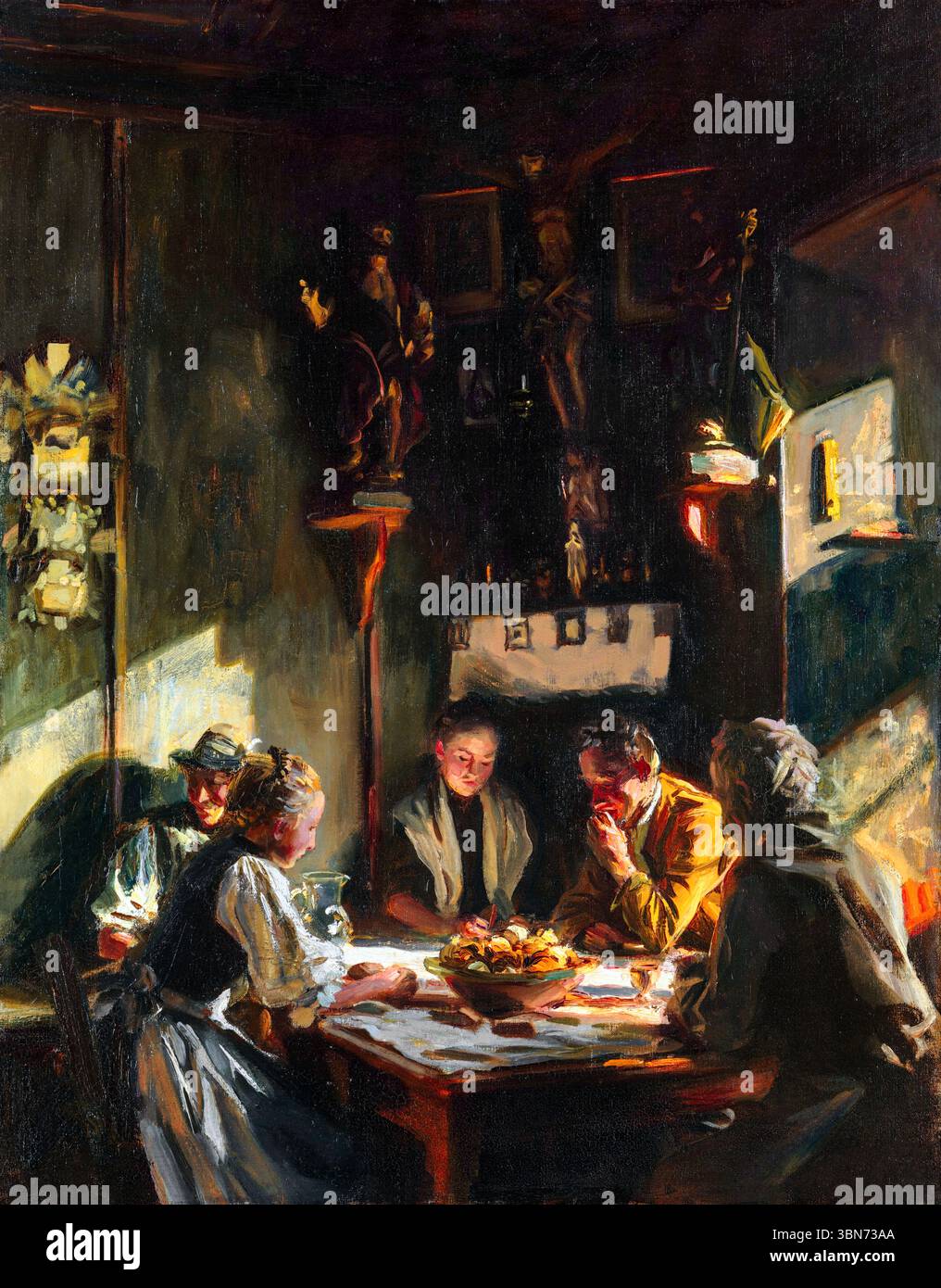 John Singer Sargent - Tyrolese Interior (1915), watercolor painting ...