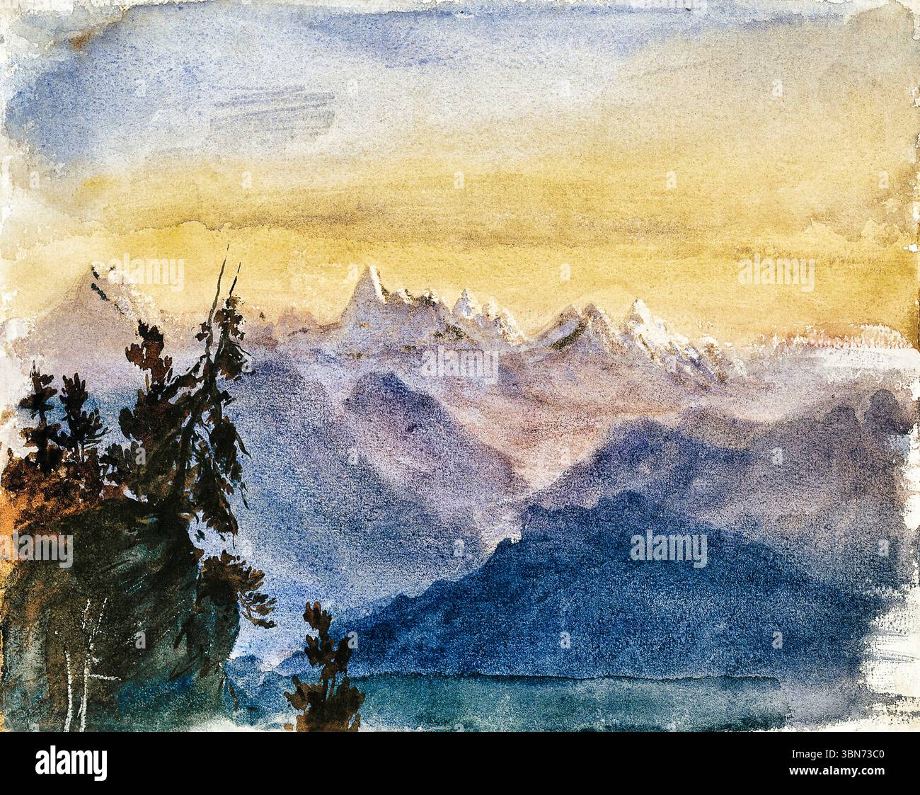 John Singer Sargent - View from Mount Pilatus (1870), watercolor ...