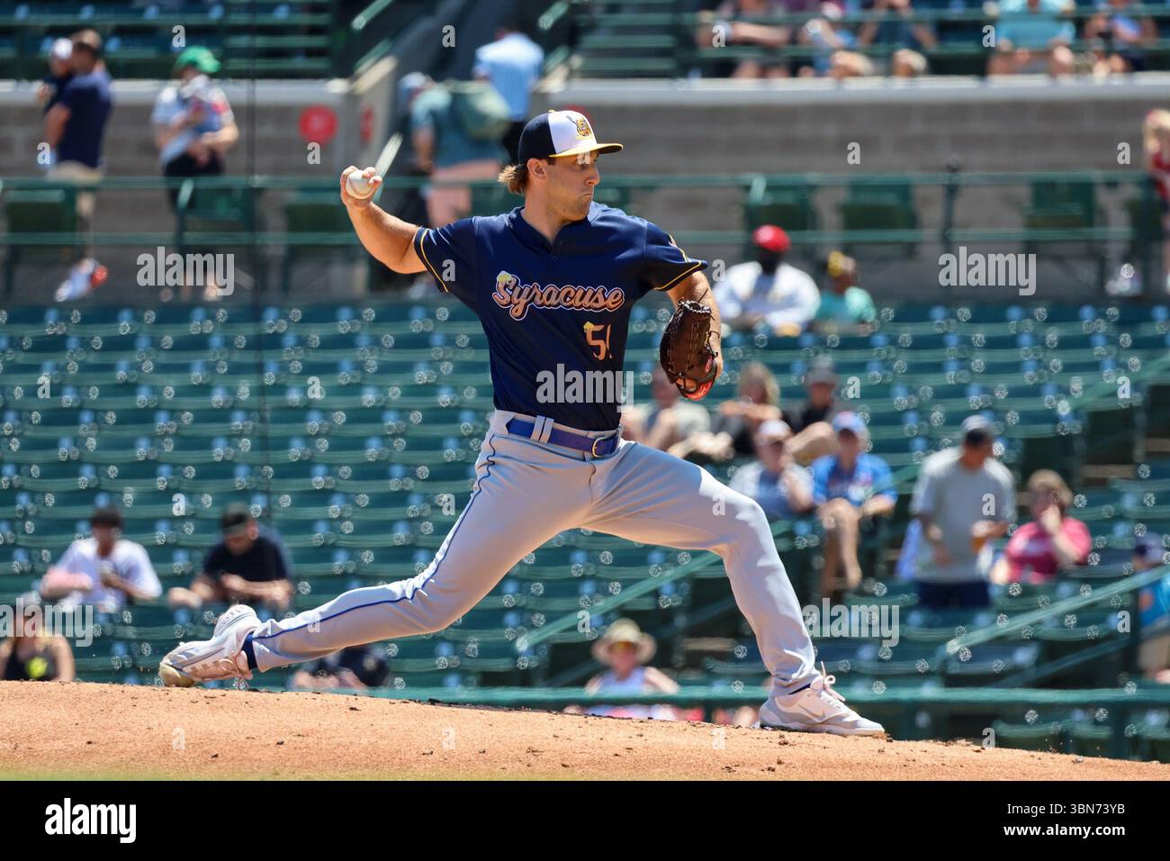 June 29th, 2025: Syracuse Mets pitcher Justin Hagenman (51) delivers a ...