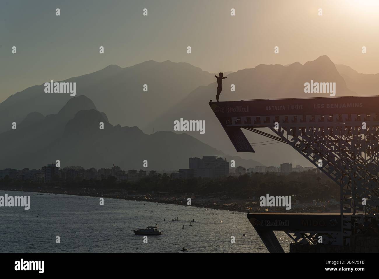 Antalya Red Bull Cliff Diving World Series sunset. 24.08.2024 Stock ...