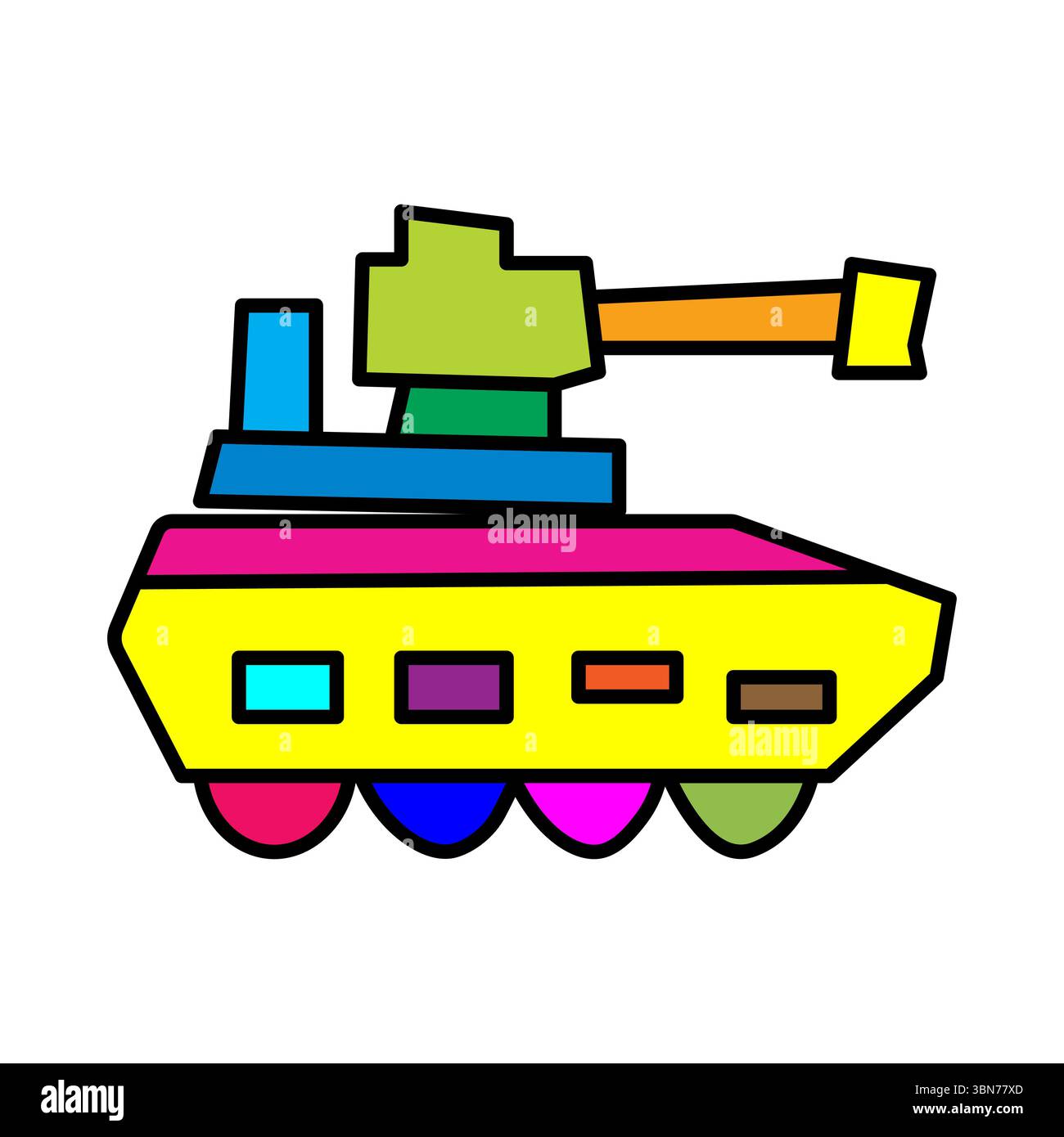 playful cartoon tank illustration for children's books and educational ...