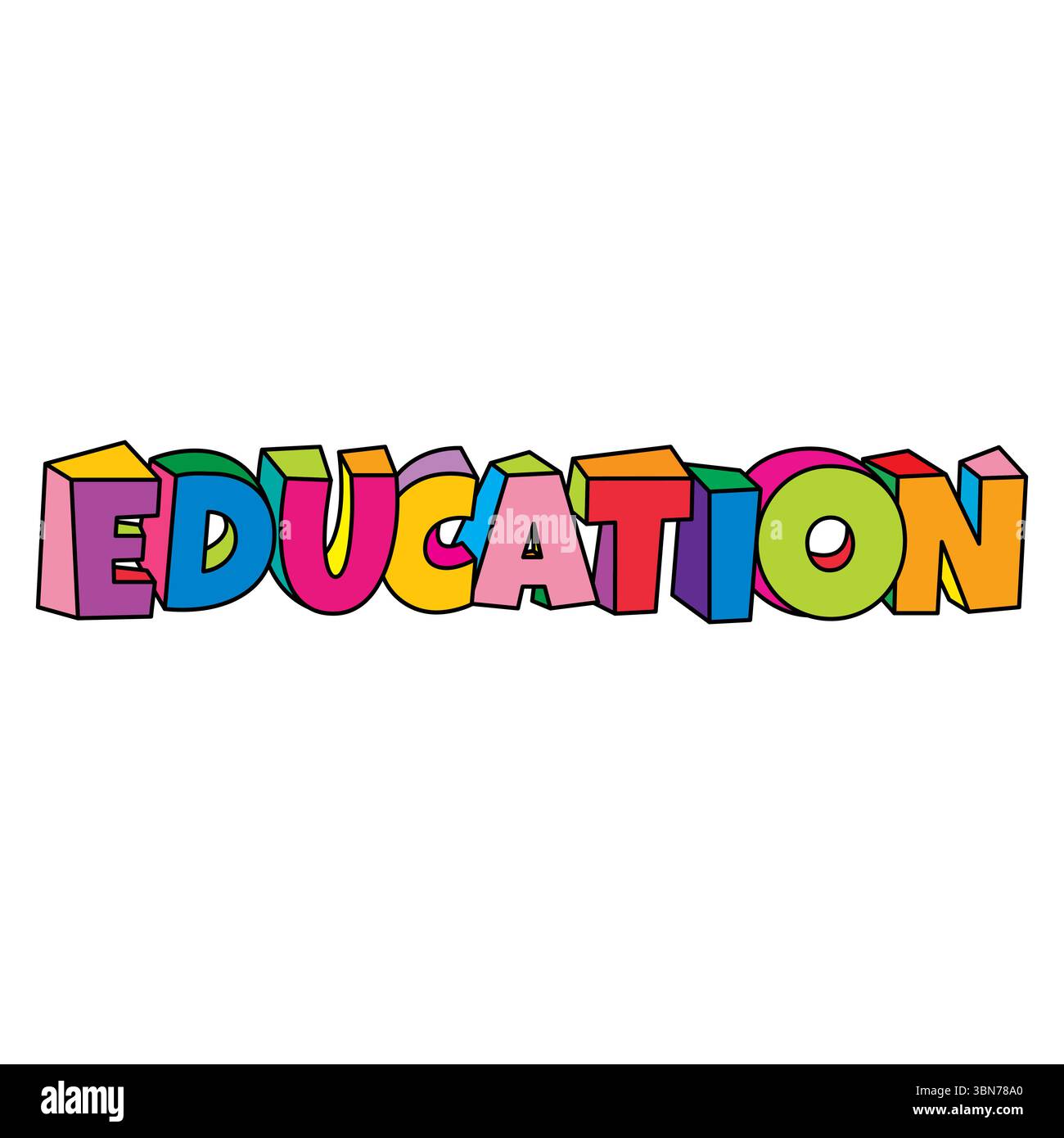 Childhood education text colored Stock Vector Images - Alamy