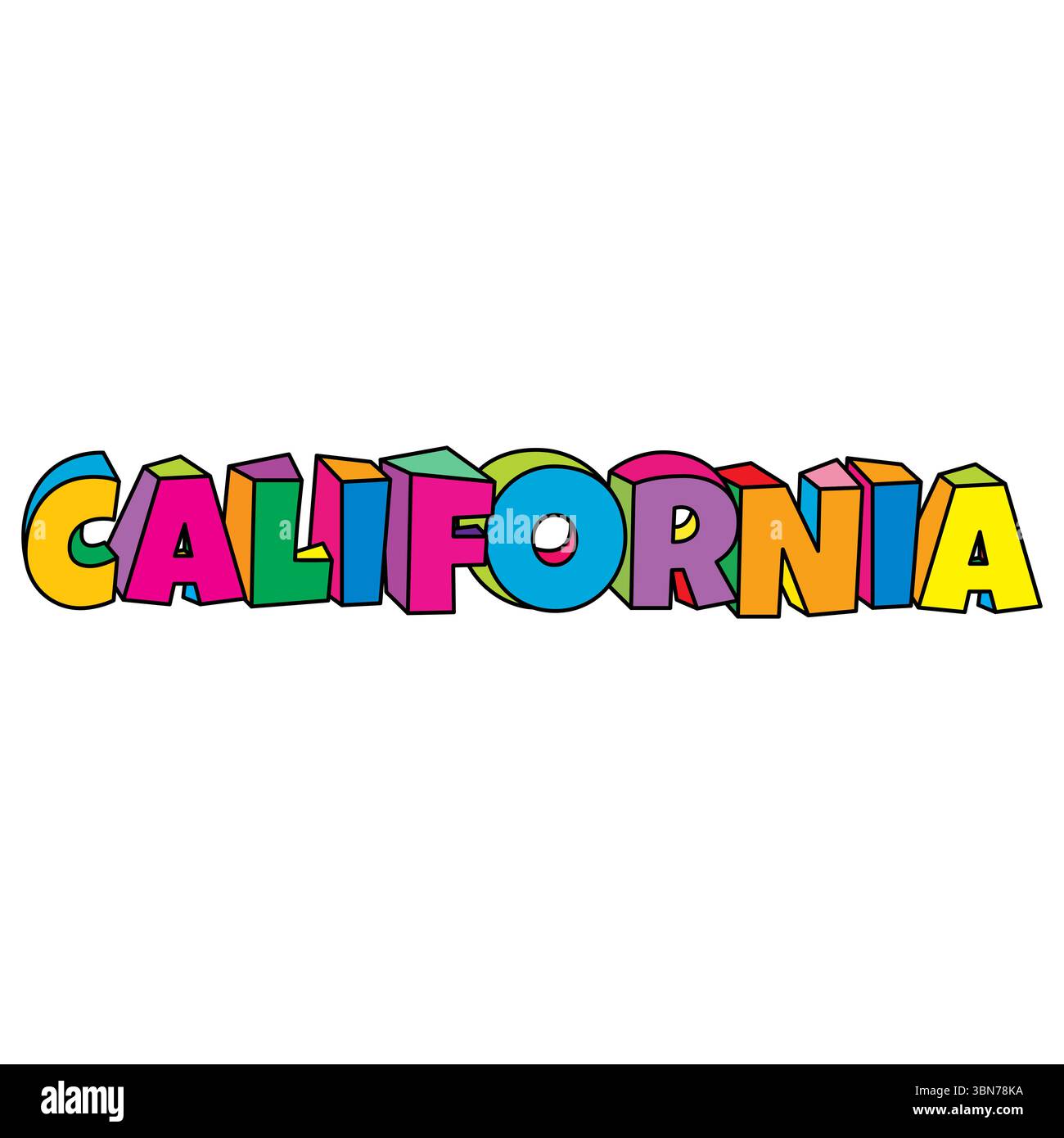 California colorful text logo design vector illustration Stock Vector ...