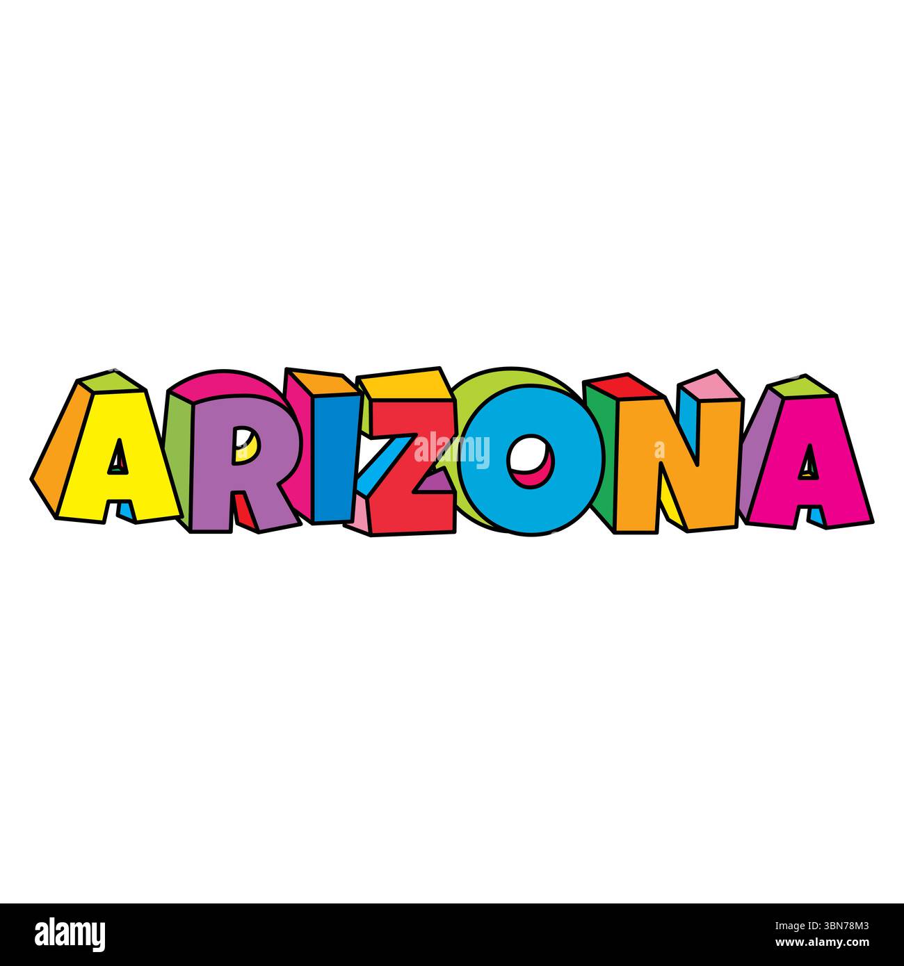 Arizona colorful text logo design vector illustration Stock Vector ...