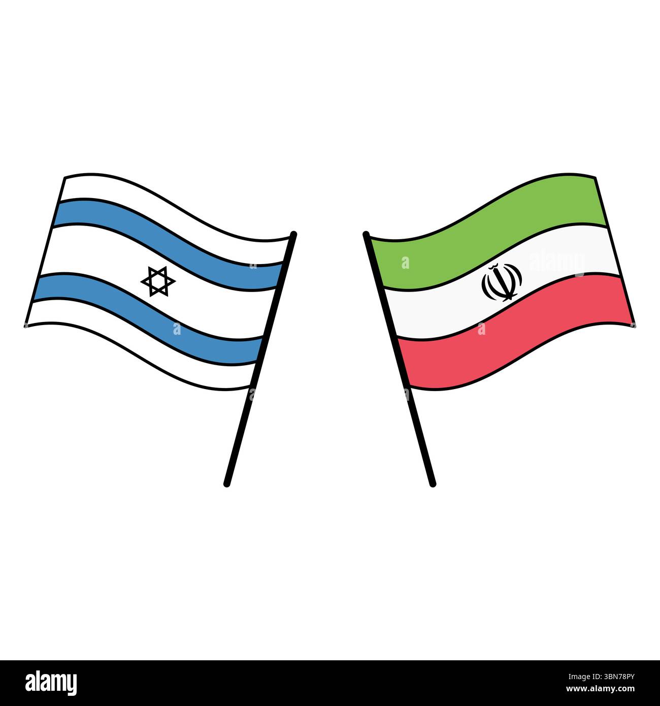 flags of israel and iran icon vector illustration Stock Vector Image ...