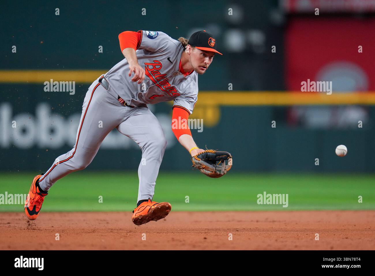 Baltimore Orioles shortstop Gunnar Henderson fields a groundout by the ...