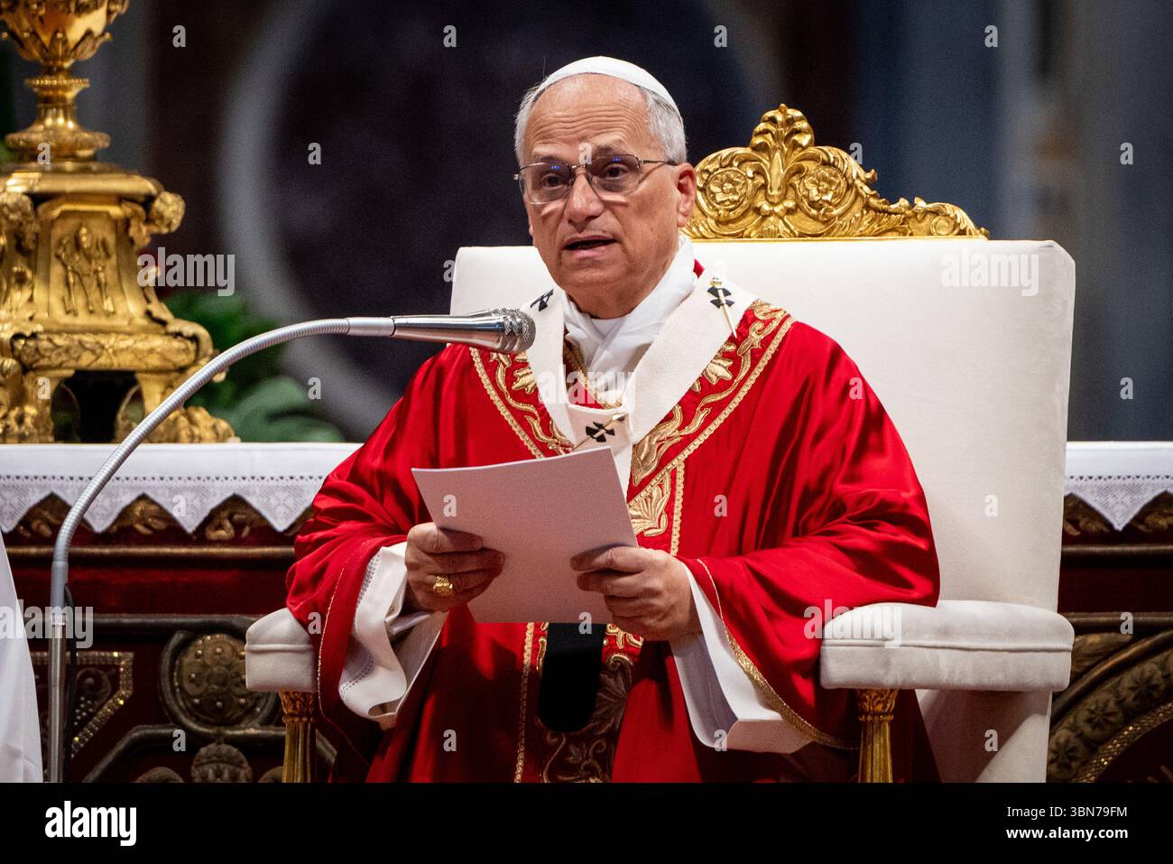 Pope Leo XIV delivers his speech during Holy Mass on the Solemnity of ...