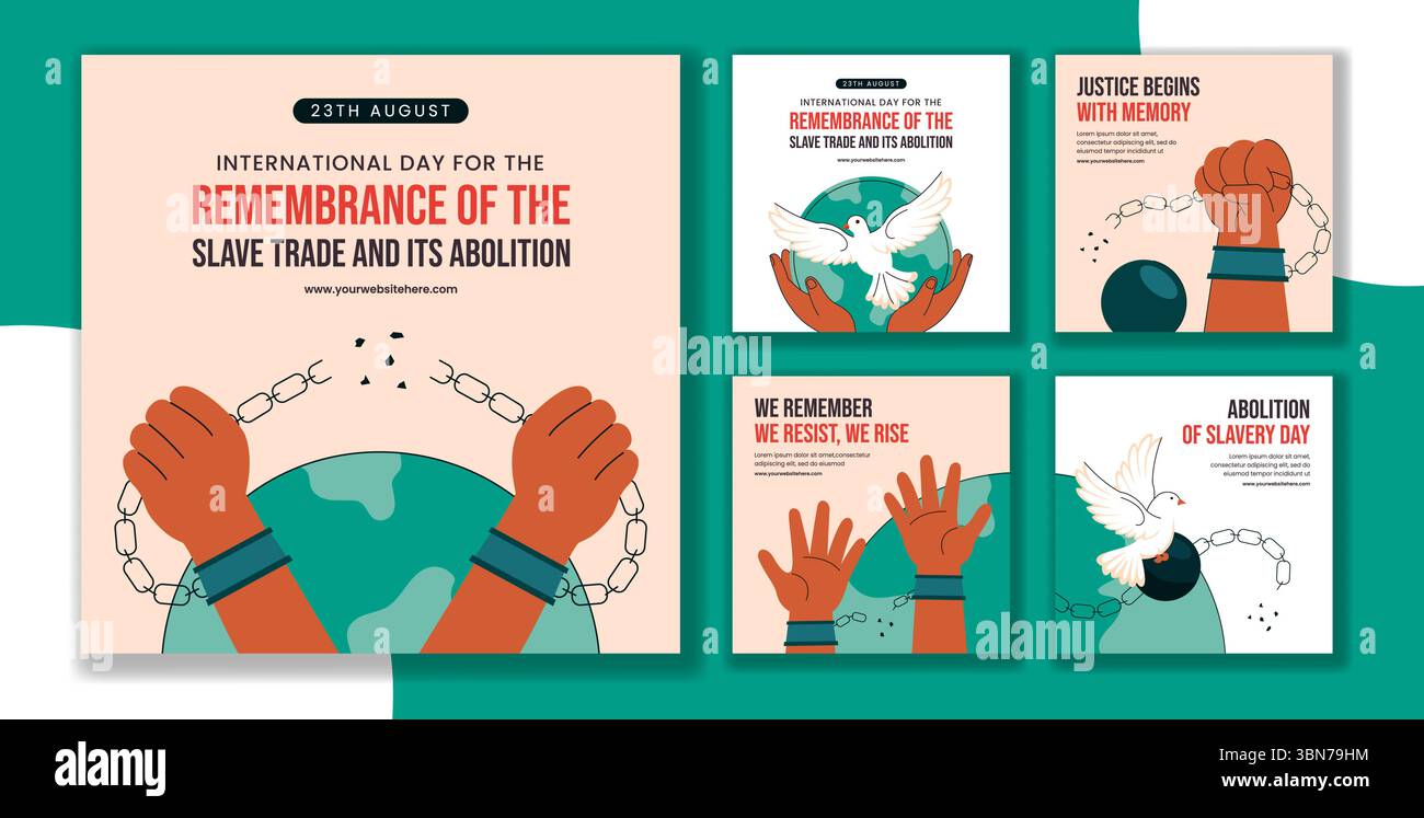 International Slave Trade Remembrance Day Vector Illustration with Flat ...