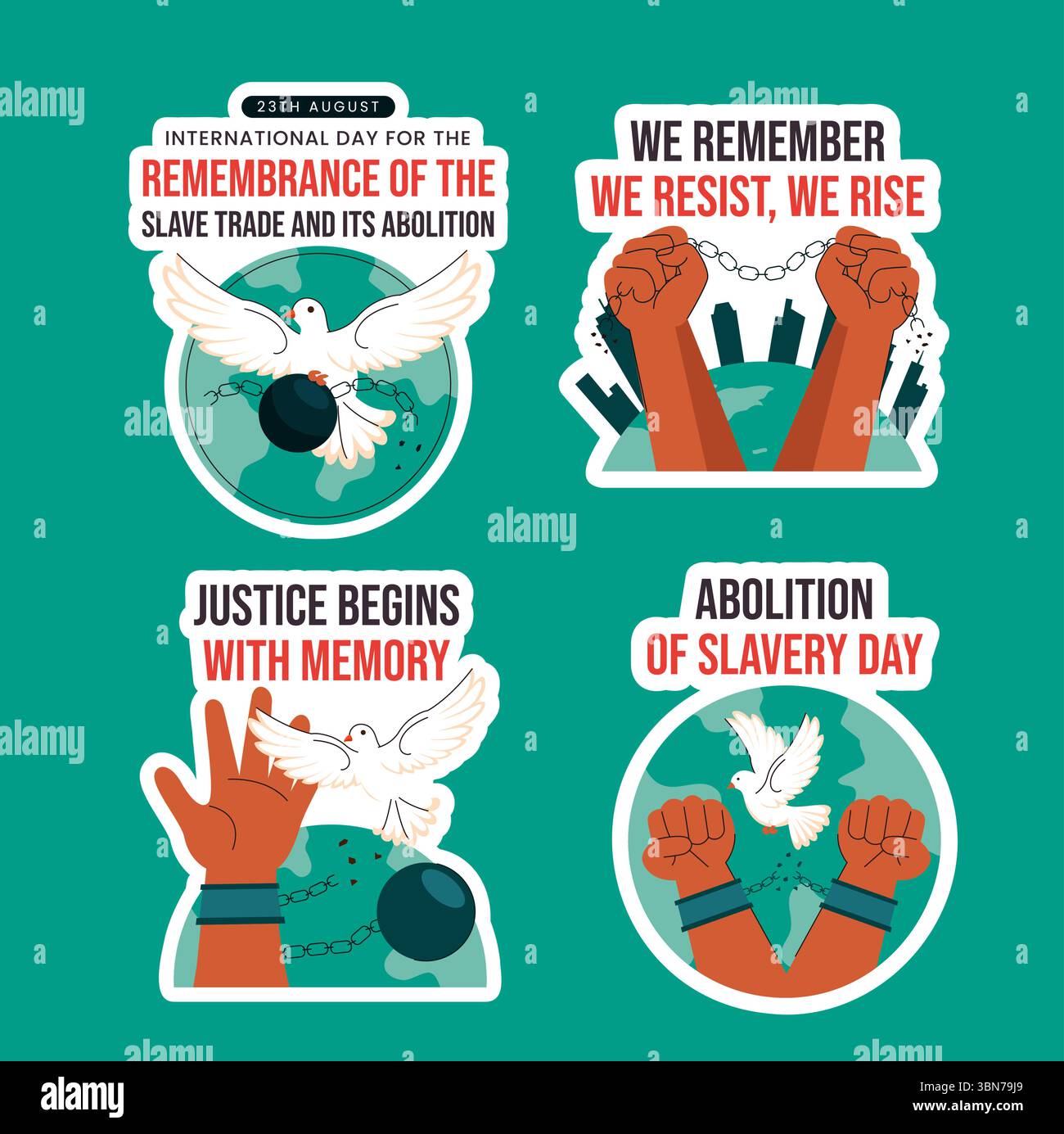 International Day Against the Slave Trade Vector Design with ...