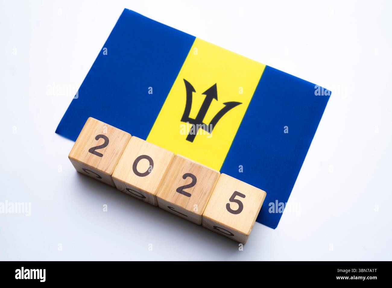 2025, Barbados, Barbados flag with date block, Concept, Important ...