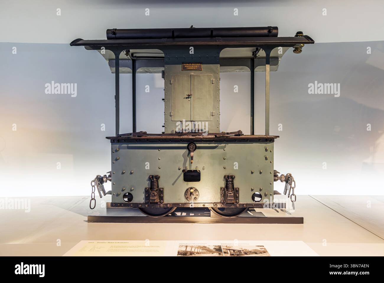 Daimler engine locomotive from 1893. The Mercedes-Benz Museum in ...
