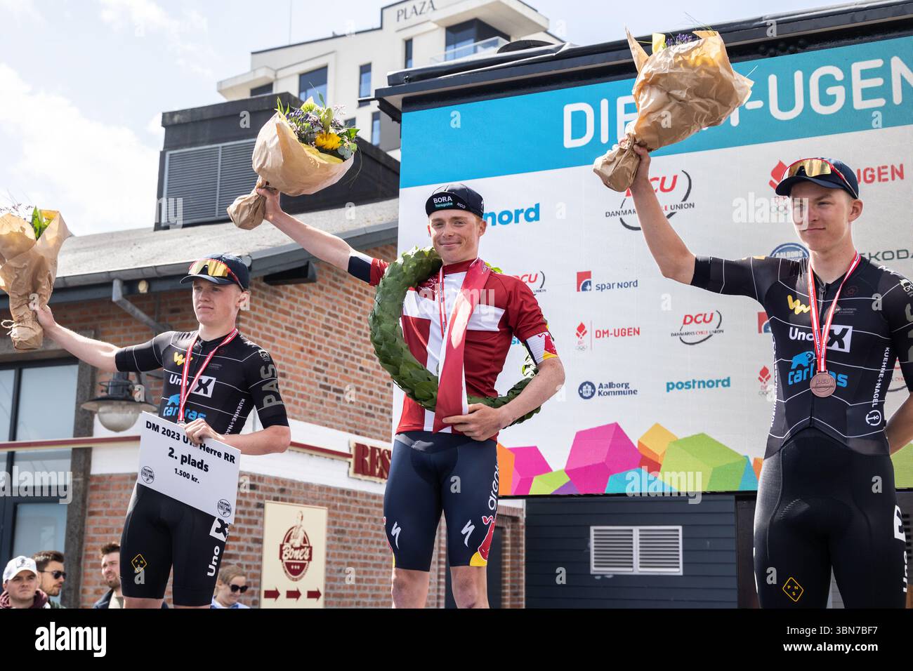 (L-R) Silver medalist Aksel Storm of Team Uno-X - Carl Ras Roskilde ...