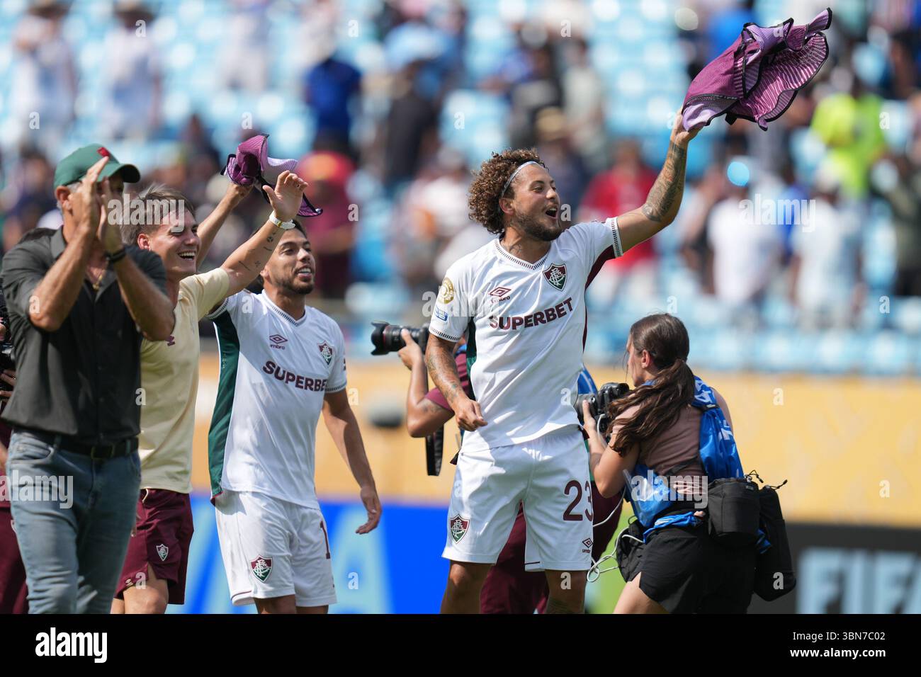 Charlotte, USA. 30th June, 2025. Members of Fluminense FC celebrate ...