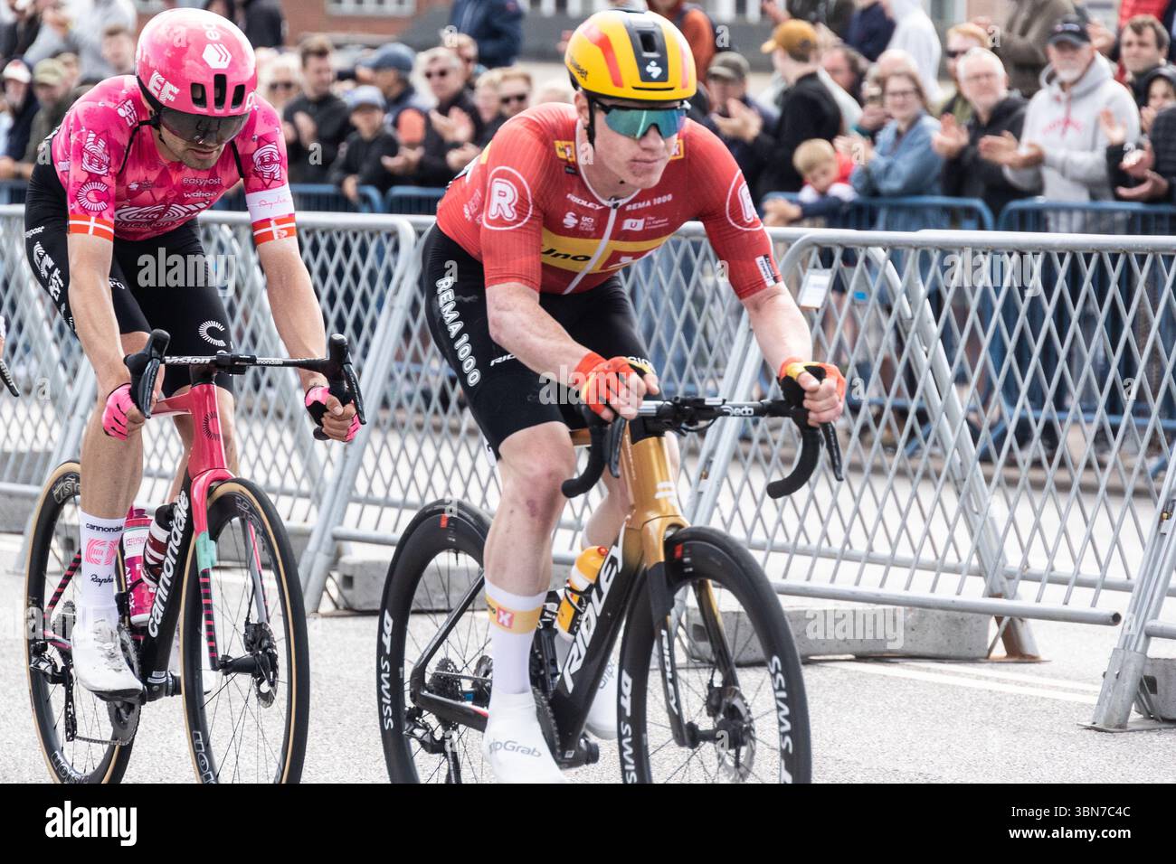 (L-R) Kasper Asgreen of EF Education - Easypost and Henrik Breiner ...