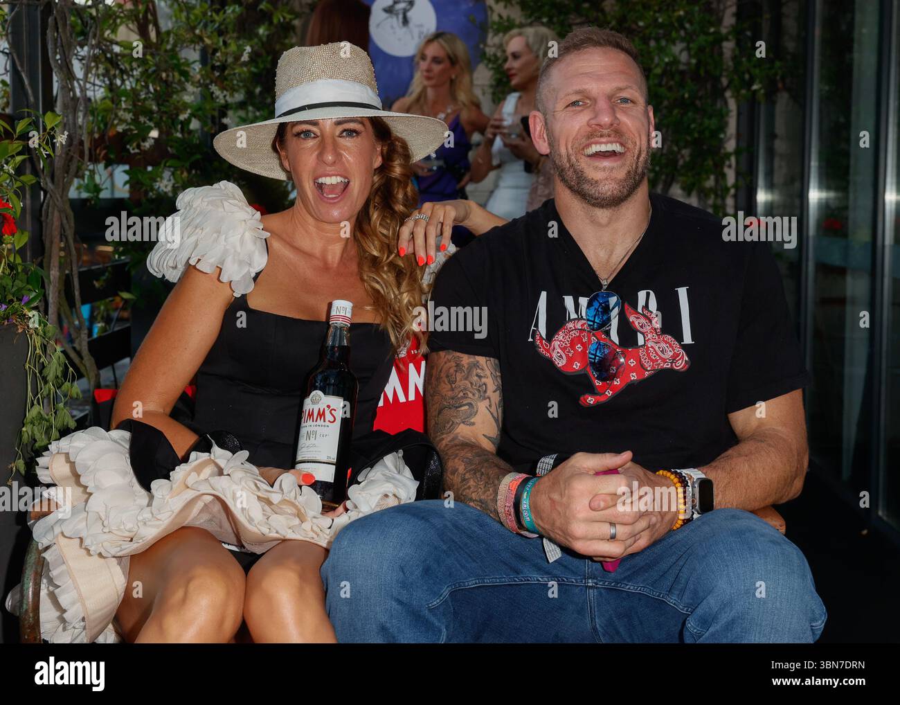 James Haskell and Lady Wimbledon attend the Lady Wimbledon's Rooftop ...