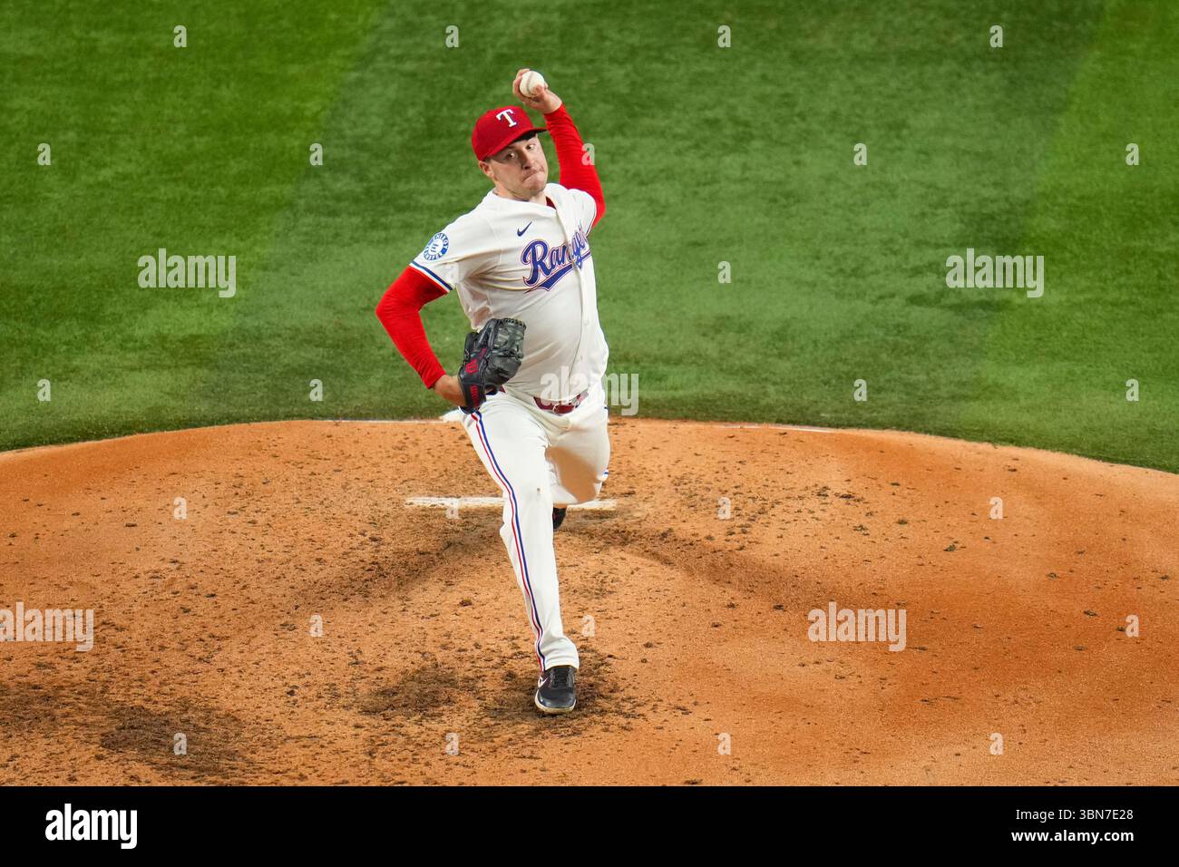 Texas Rangers starting pitcher Patrick Corbin throws a pitch to the ...
