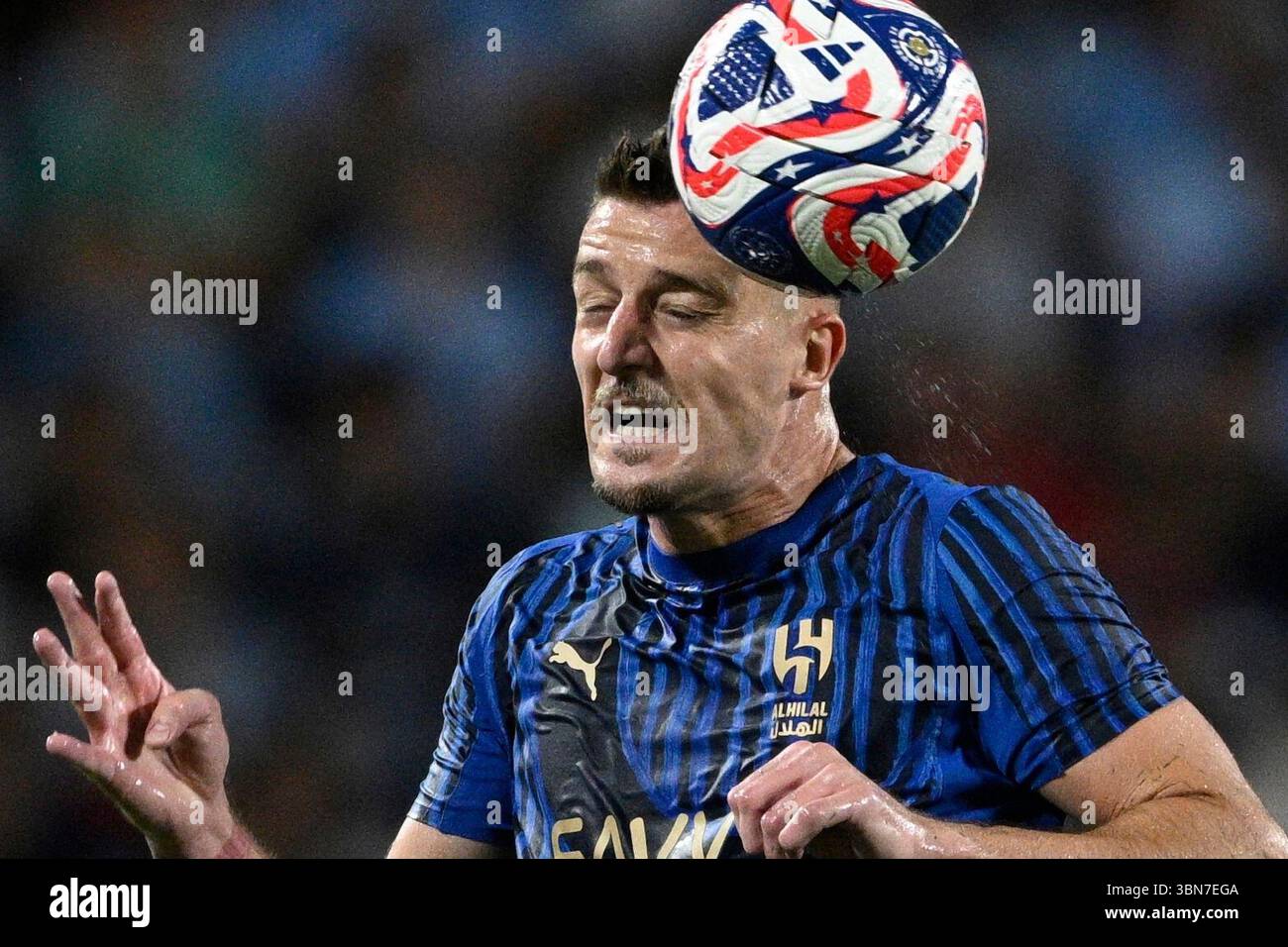 Al-Hilal's Sergej Milinkovic-Savic heads the ball during the Club World ...
