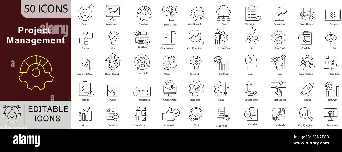 Team management line icon hi-res stock photography and images - Alamy