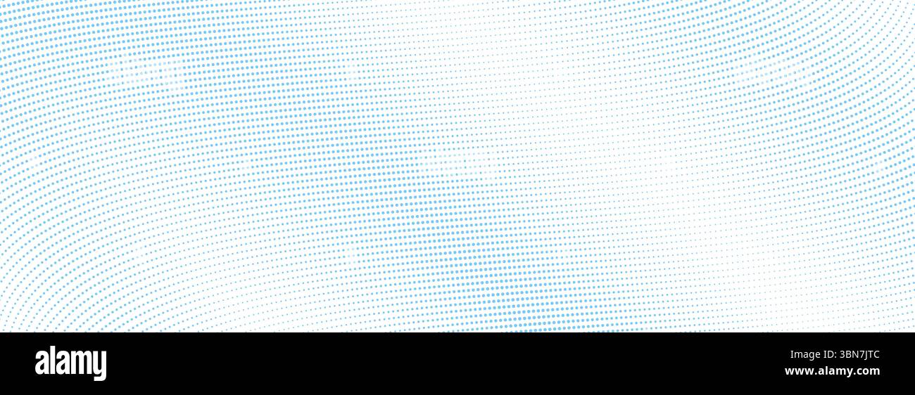 Abstract blue wave dotted line background. Light blue dynamic dash ...