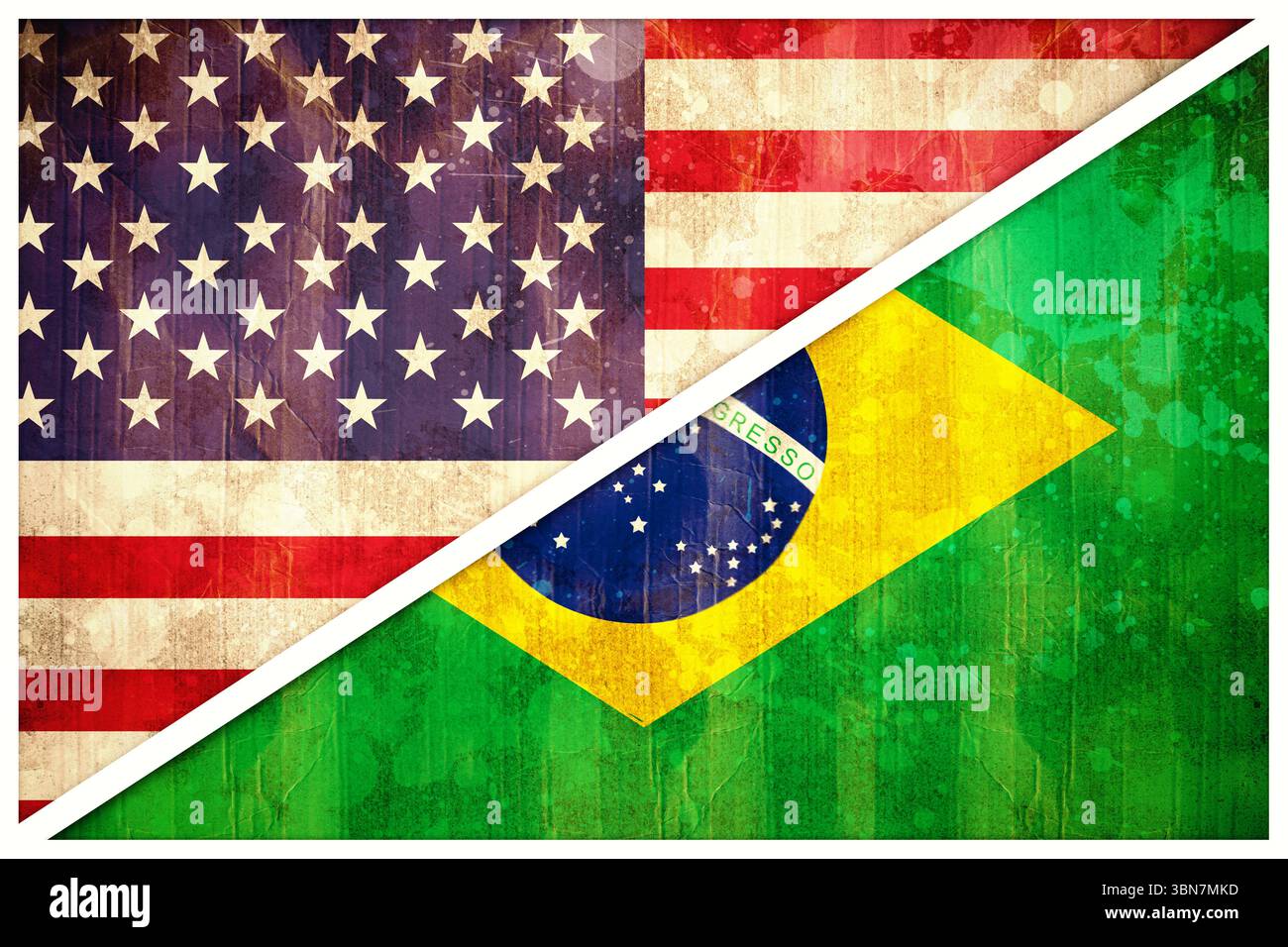 American and Brazil flags Stock Photo - Alamy