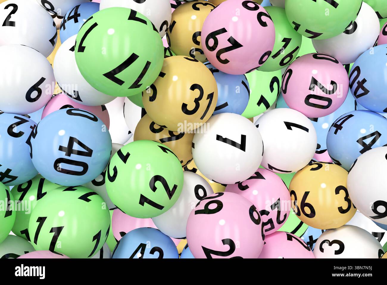 3D image of colorful bingo balls Stock Photo - Alamy