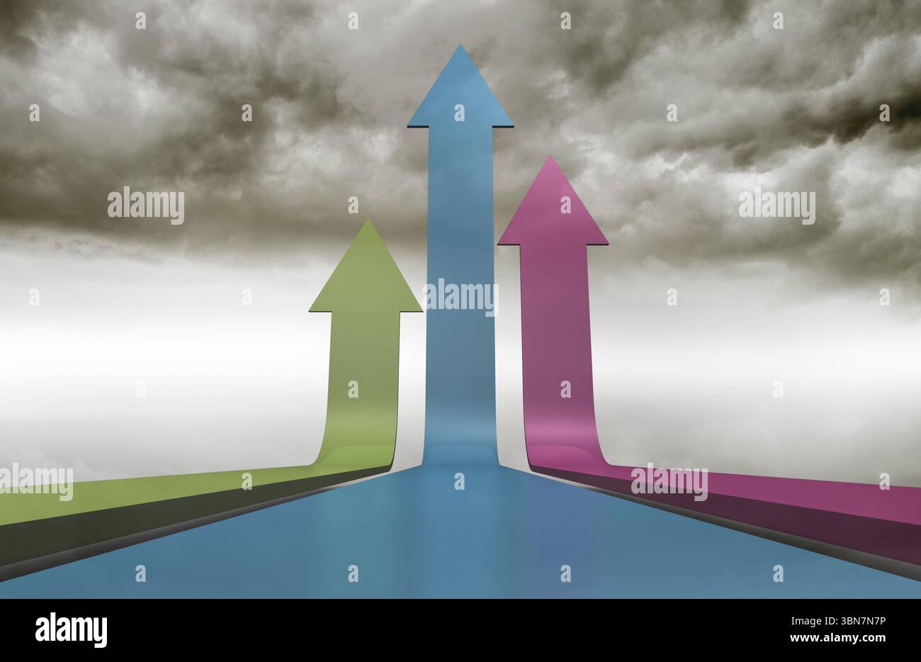 Colourful arrows pointing up Stock Photo - Alamy