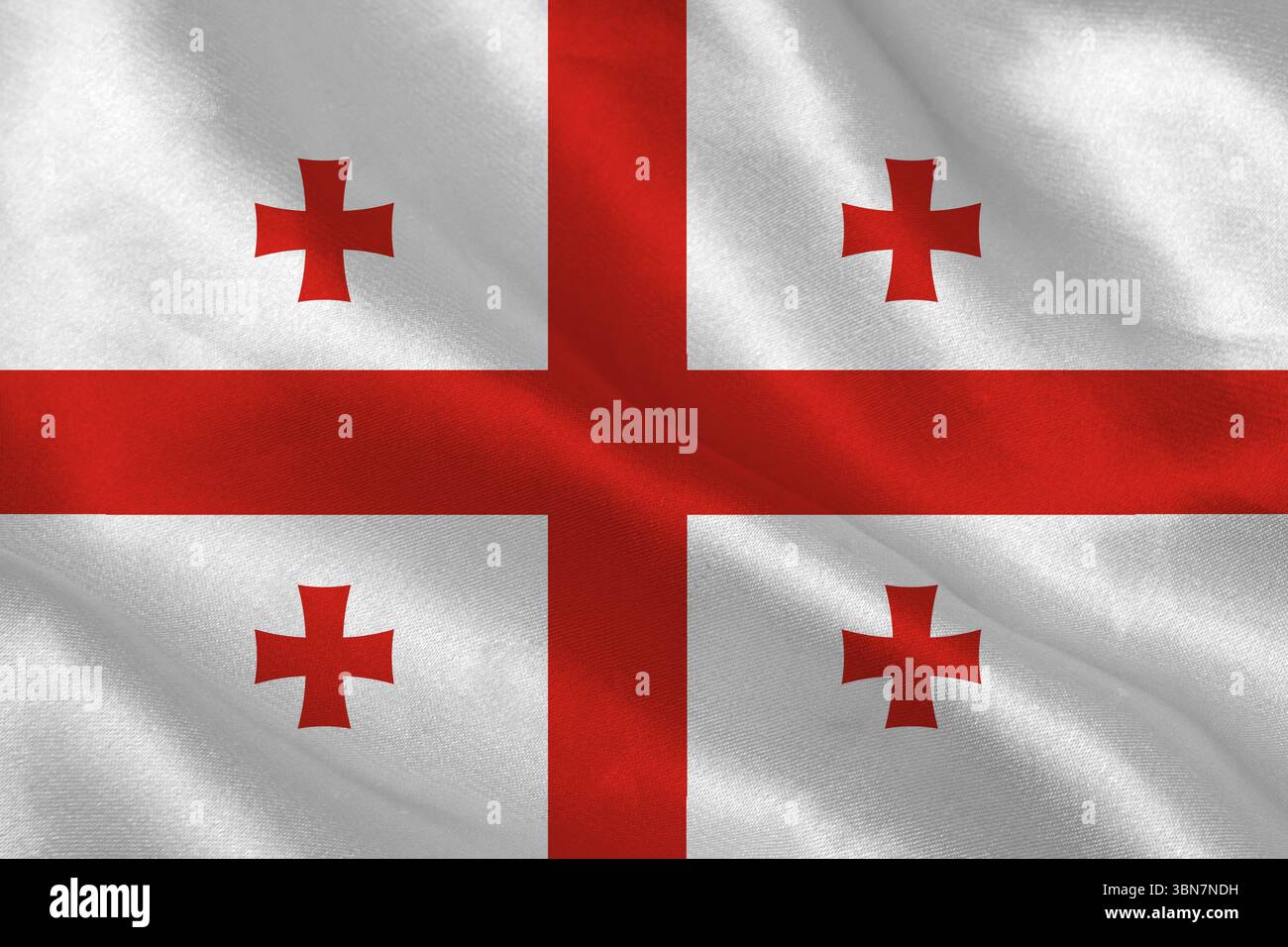Georgian flag with red cross symbols over white background Stock Photo ...