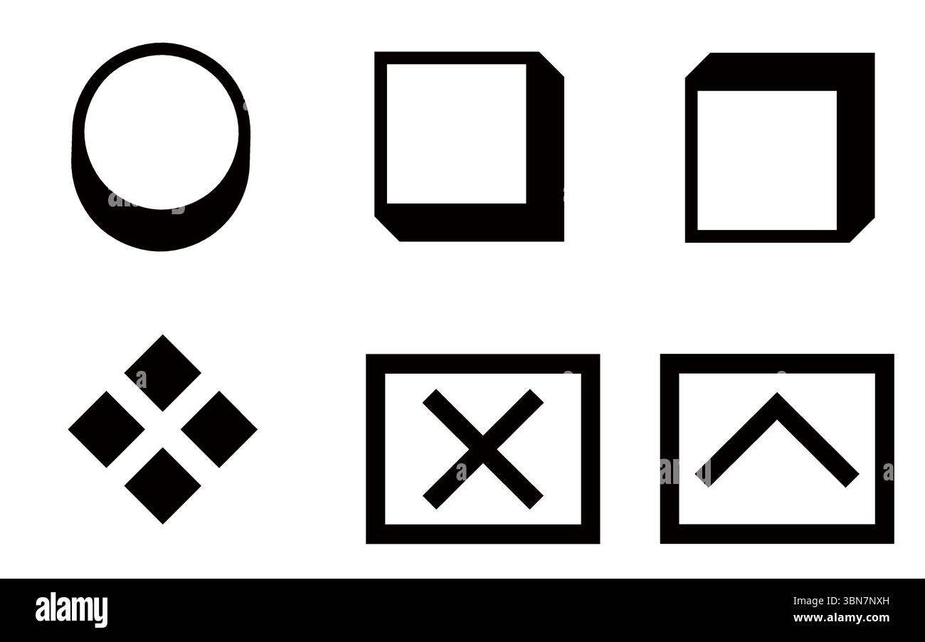 Basic UI Control & Abstract Shape Icon Set - Black & White Buttons ...