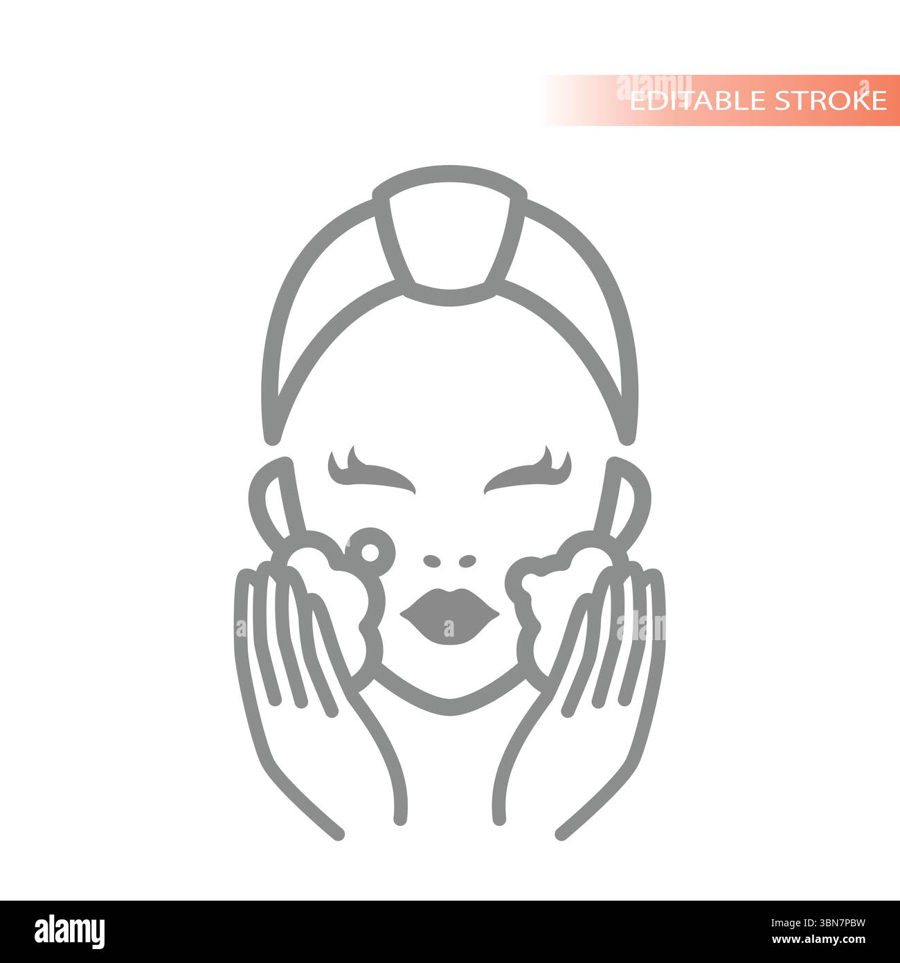 Woman cleaning face foam Stock Vector Images - Alamy