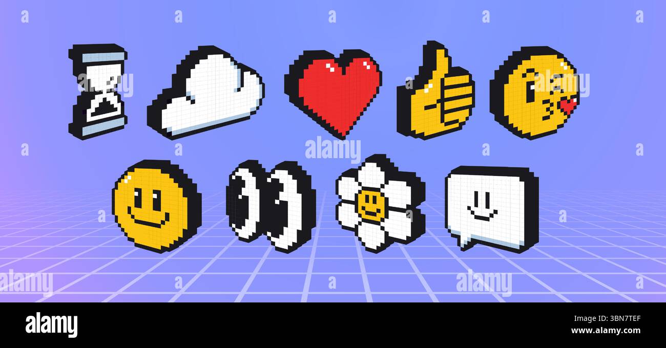 Smiling face flower 3d computer Stock Vector Images - Alamy