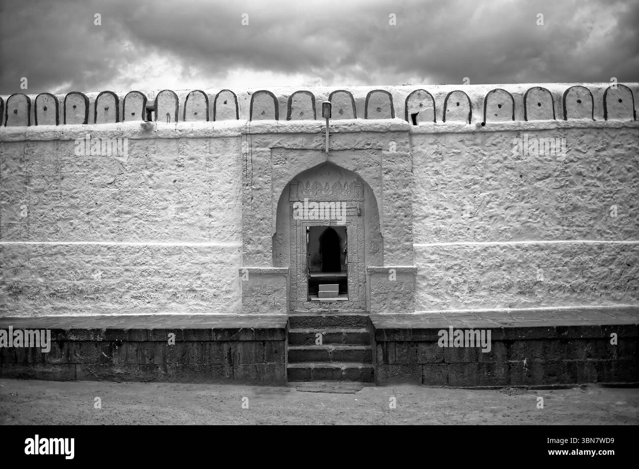 Black and white photo of Main entrance of Bhramnath Mandir Jain Ashram ...