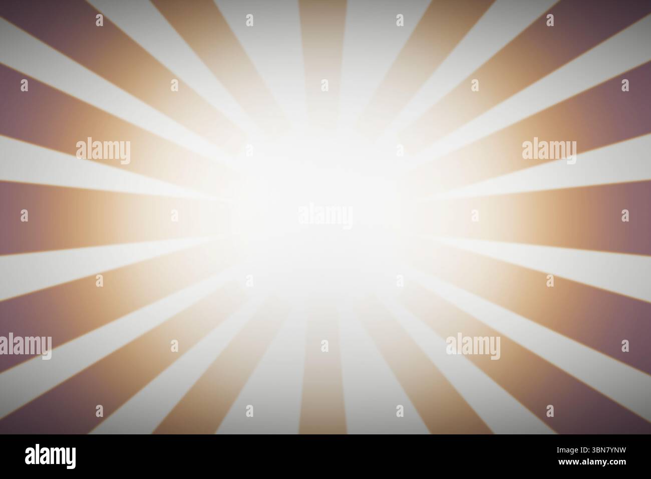 Sunburst motif is radiating pale gold, muted cream beams in flat design ...