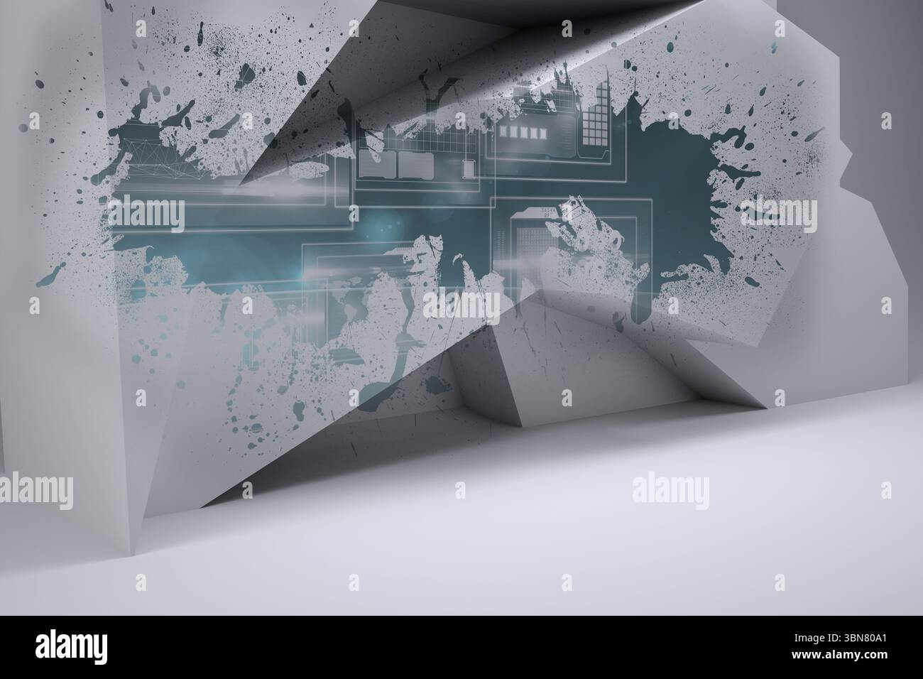 Futuristic technology interface showing hi-res stock photography and ...