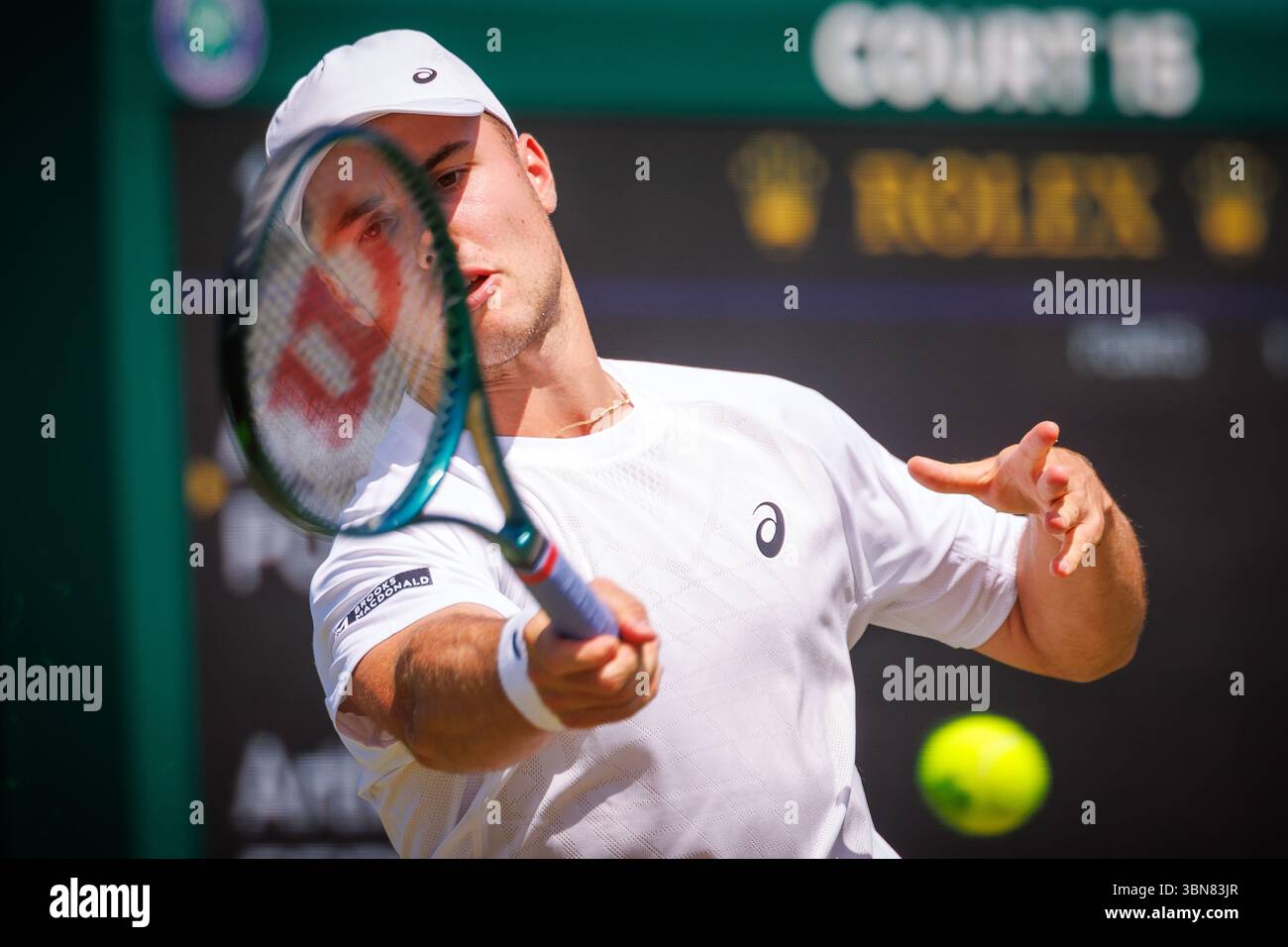 June 30: Arthur Fery (GBR) during his first round match against Alexei ...