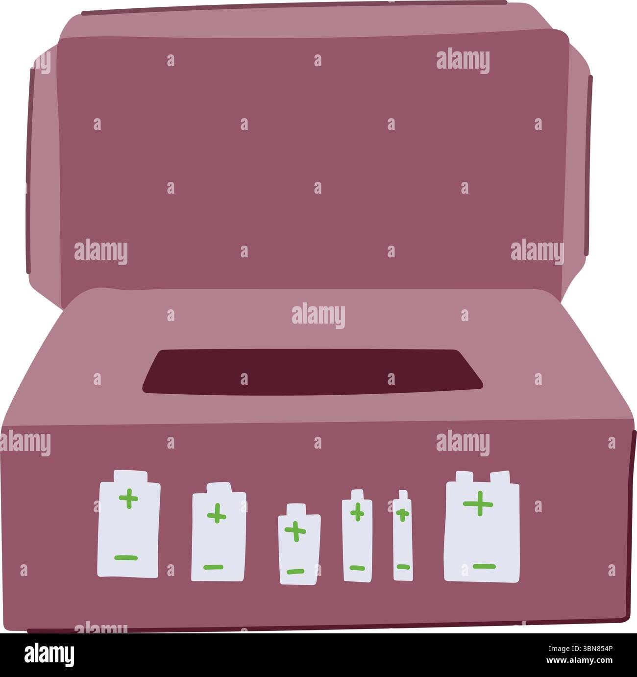 reduce battery recycling box cartoon vector illustration Stock Vector ...