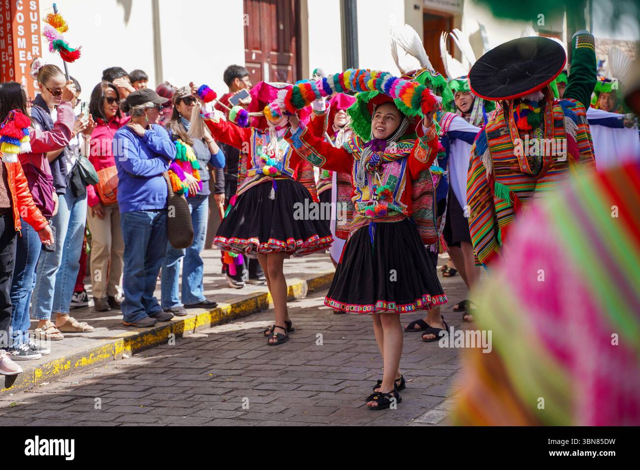 Cusco. 20th June, 2025. This photo taken on June 20, 2025 shows people ...