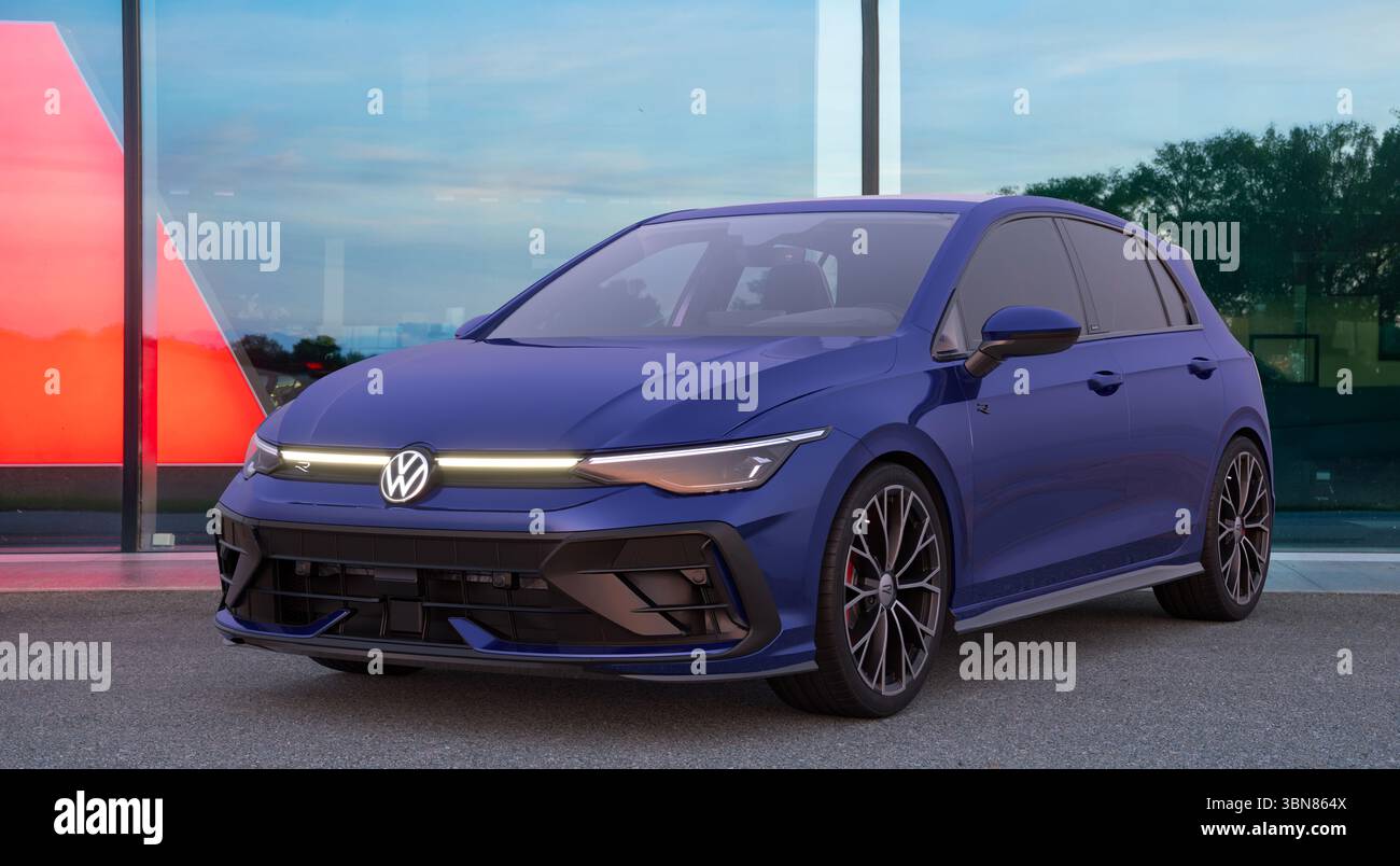 Volkswagen Golf 8R Facelift in front of the car showroom Stock Photo ...