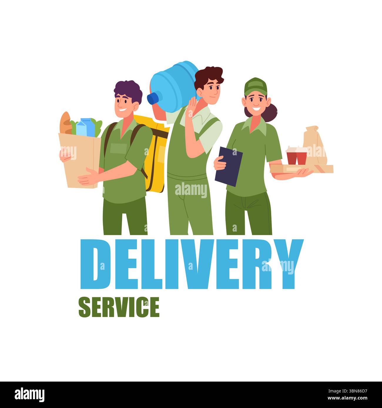 Food delivery young female Cut Out Stock Images & Pictures - Alamy