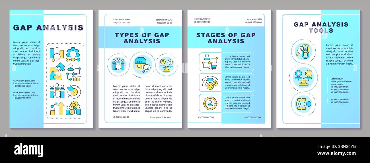 Gap analysis blue brochure layout Stock Vector Image & Art - Alamy